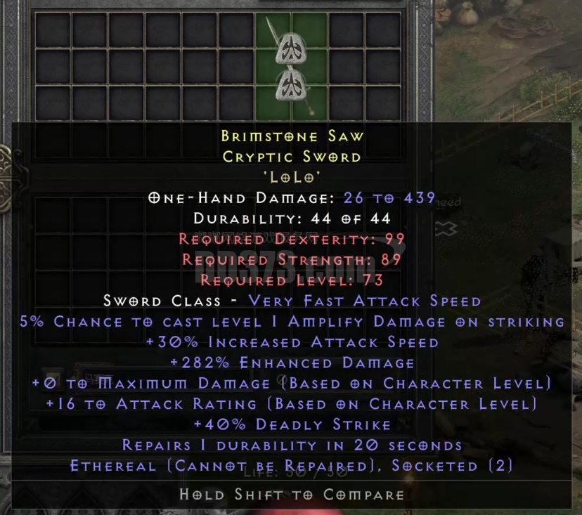 Cryptic Sword eth rep fools amp 2os 30ias 282ed 无形自回愚人伤害加深2孔绝密剑 全服第一剑 ...